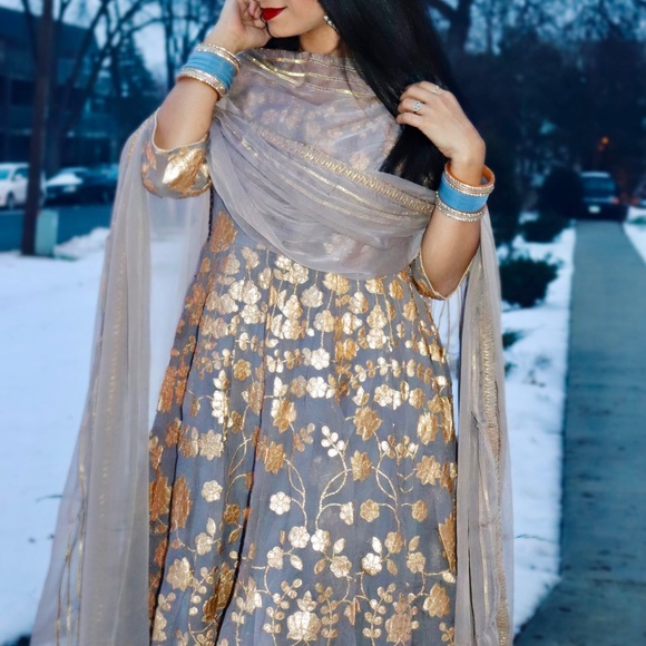 Gulabo Jaipur | Dresses | Gulabo Jaipur Anarkali Dress In Grey | Poshmark